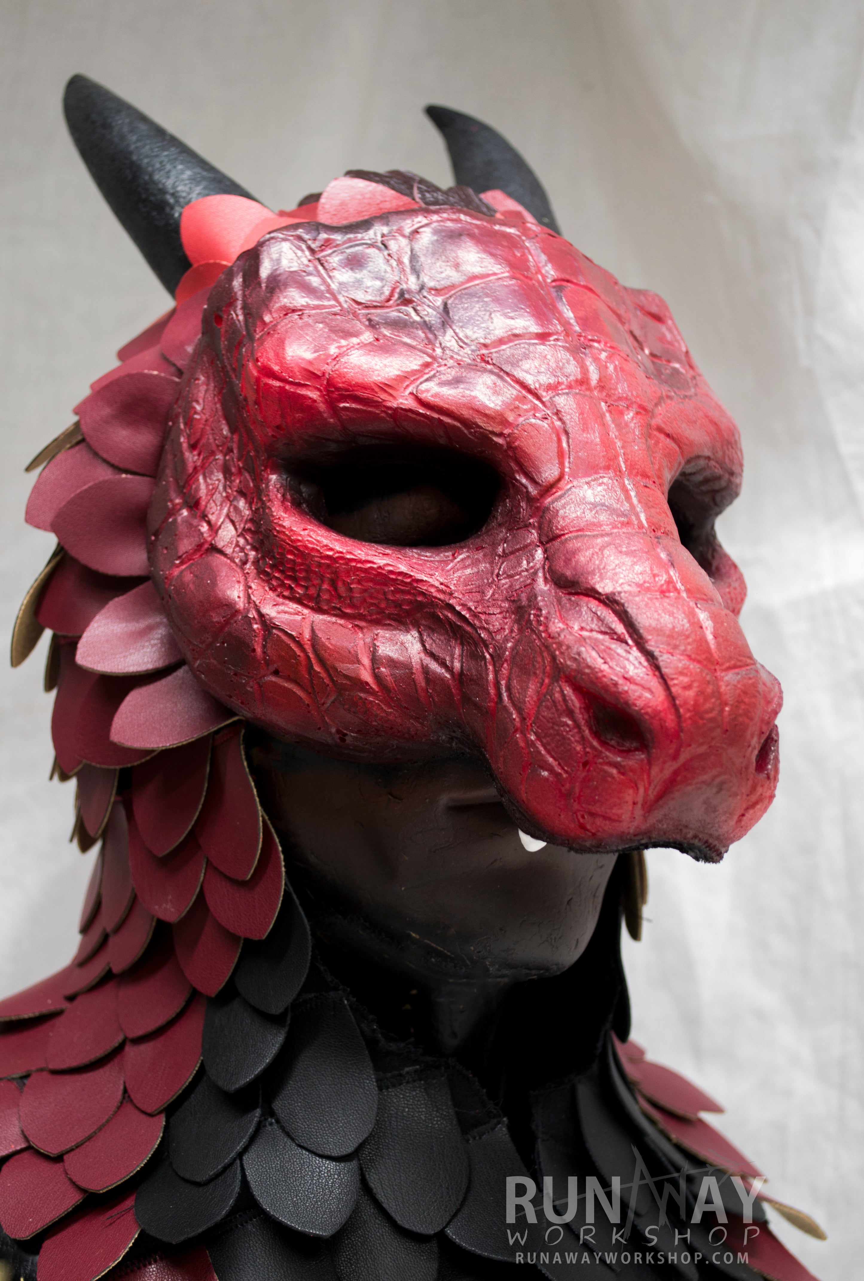 Custom painted LARP Scaled hooded mask – Runaway Workshop