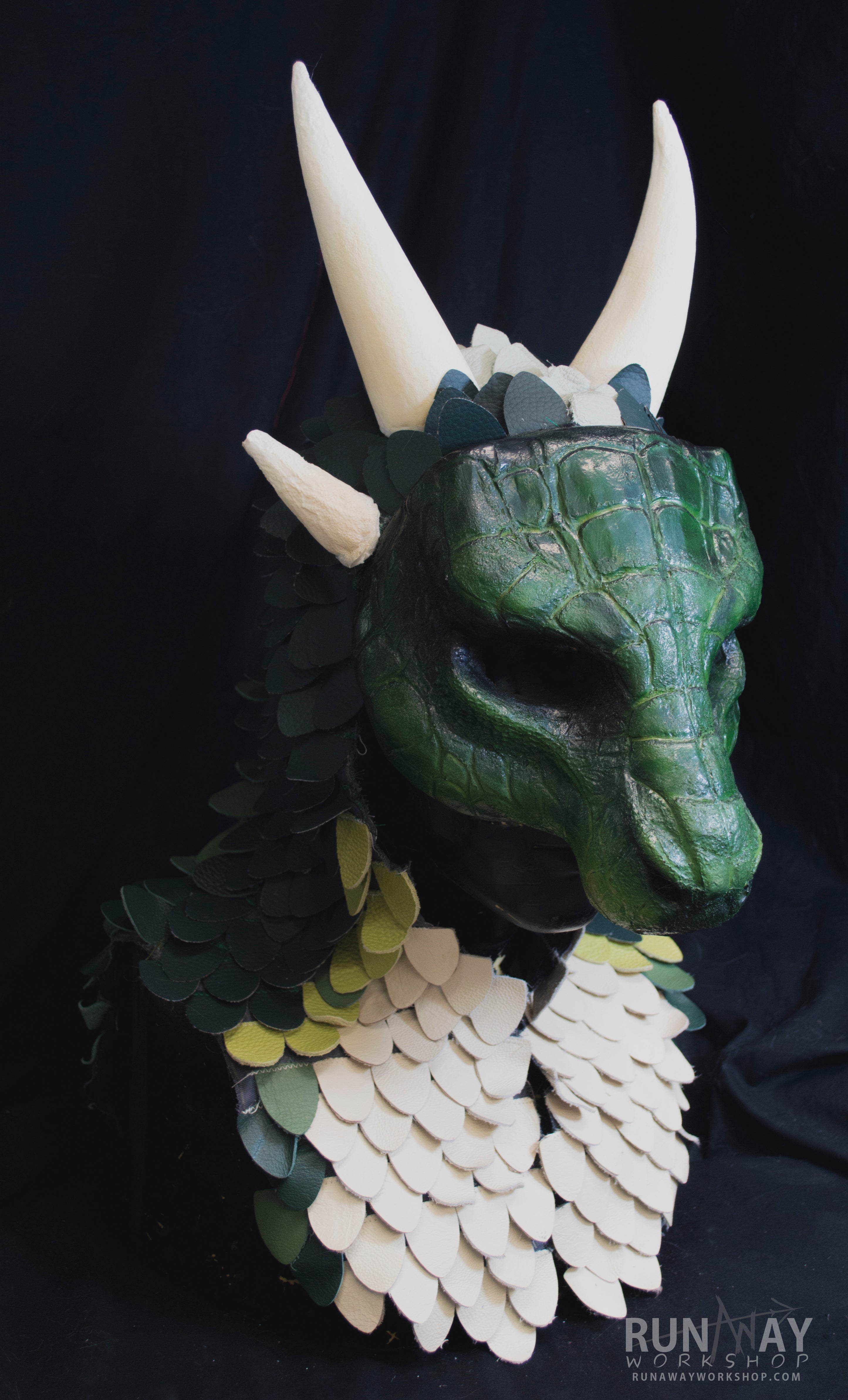Custom painted LARP Scaled hooded mask – Runaway Workshop