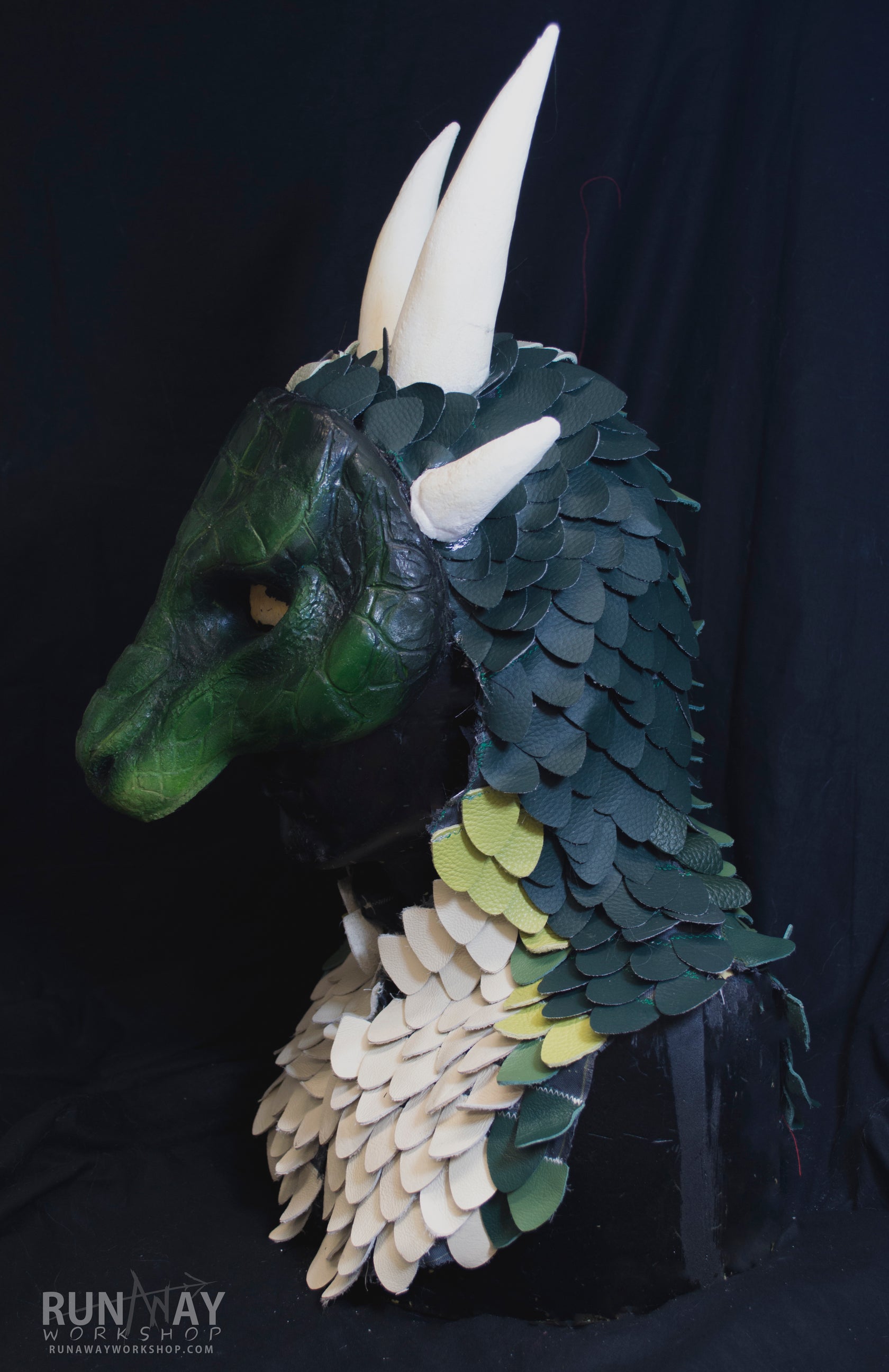 Custom painted LARP Scaled hooded mask – Runaway Workshop