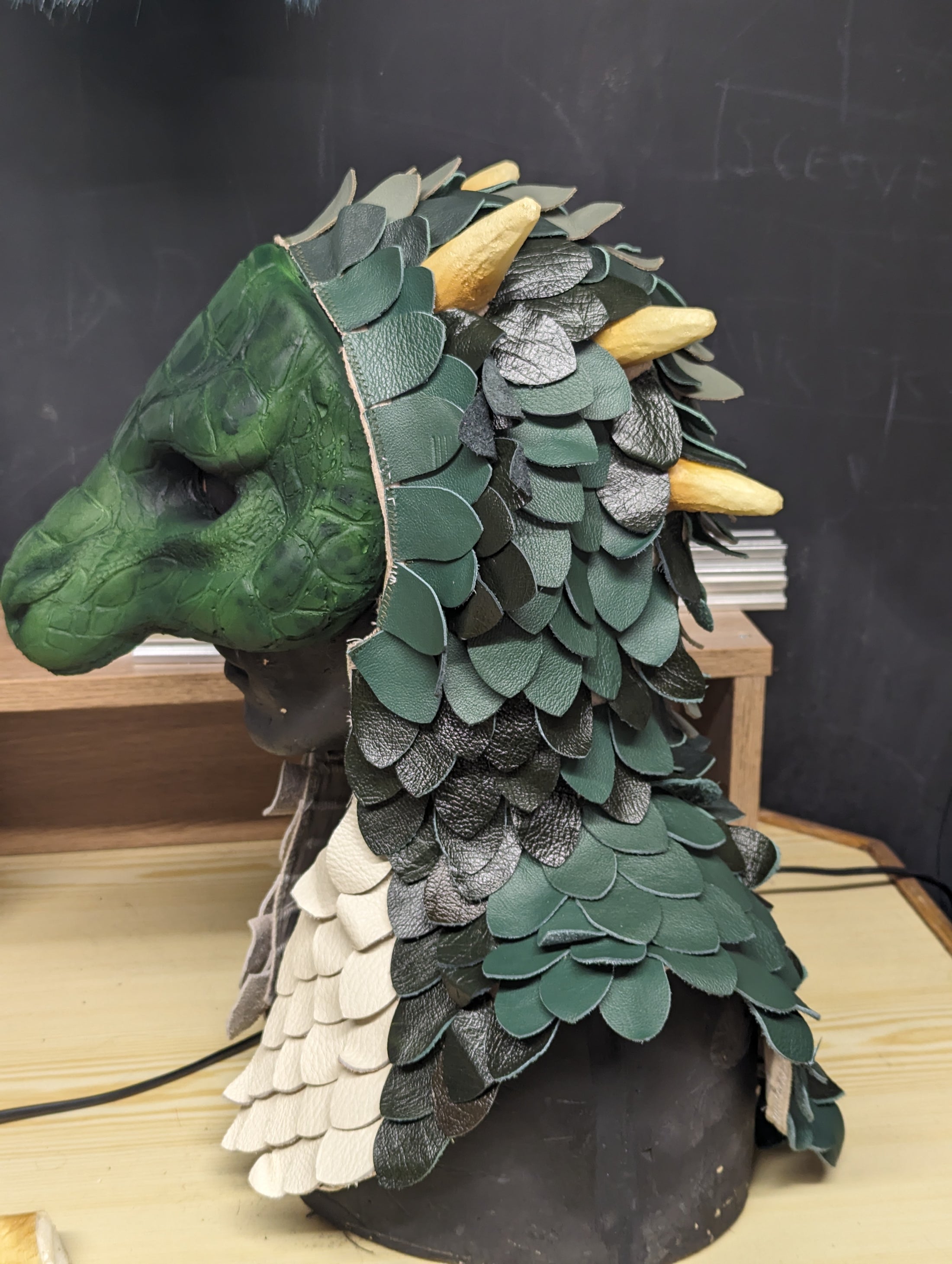 Custom painted LARP Scaled hooded mask – Runaway Workshop