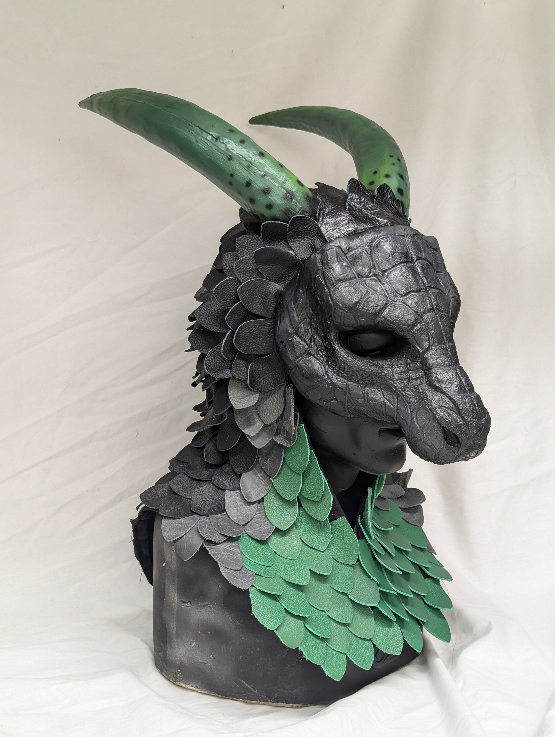 Custom painted LARP Scaled hooded mask – Runaway Workshop